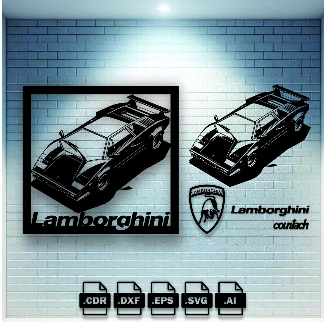 Combo Picture Lamborghini Countach Wall Art. 3 Versions in One File. - Etsy