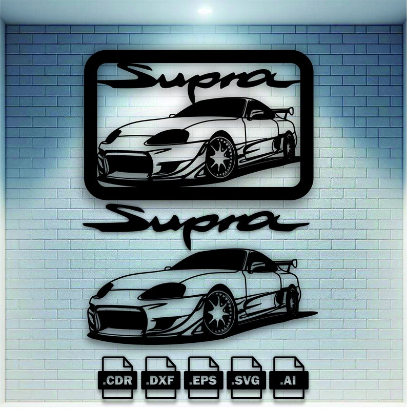 Toyota Supra MK4 JDM Frame Combo. 2 Versions in One File. Includes Logo ...