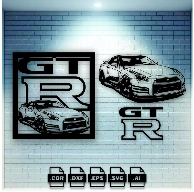 Combo Frames Inspired by Nissan GT-R R35 JDM. 2 Versions Logo in a File ...