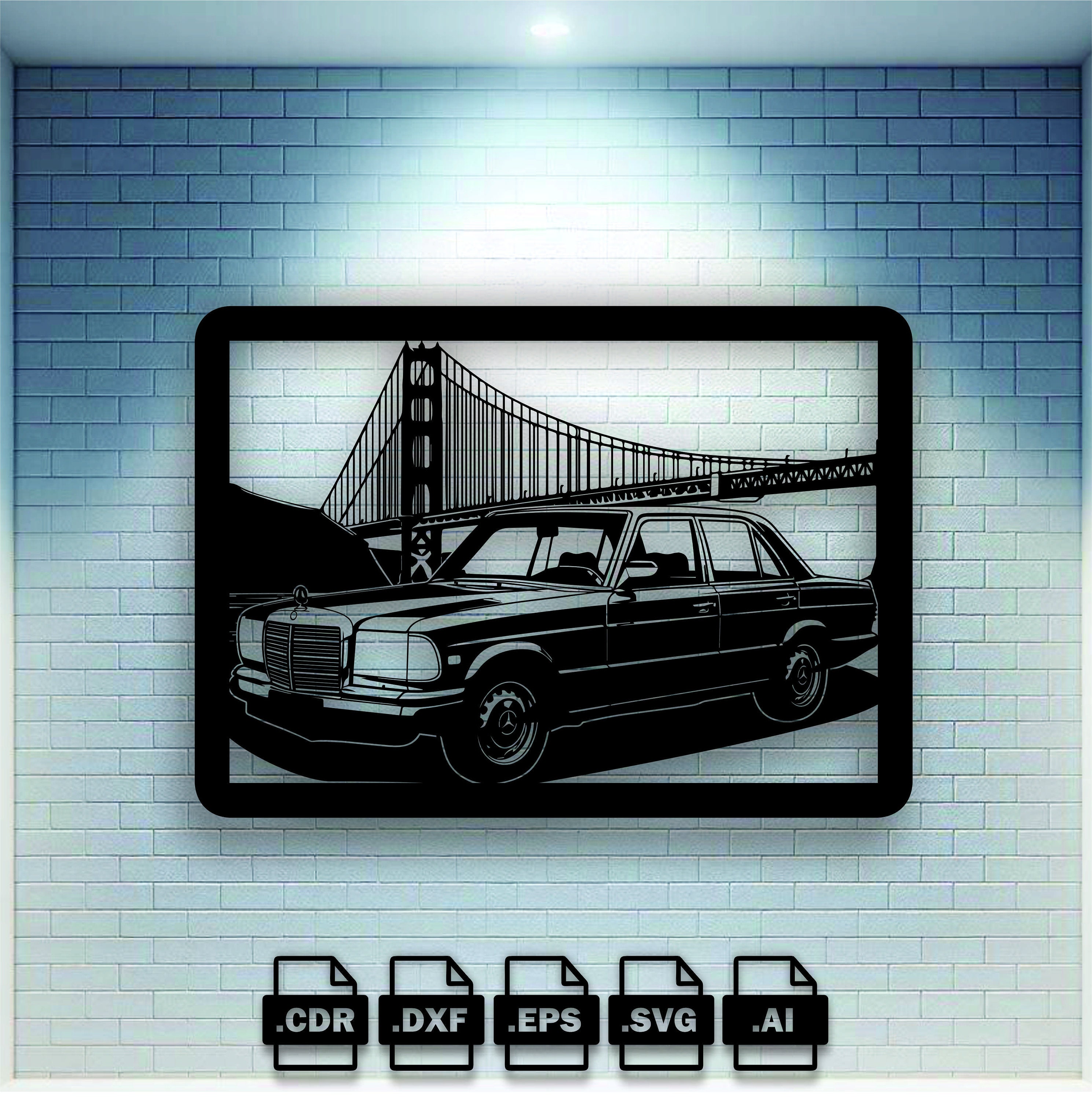 Mercedes Benz W123 Frame Combo. Wall Art. 3 Versions in One File and ...