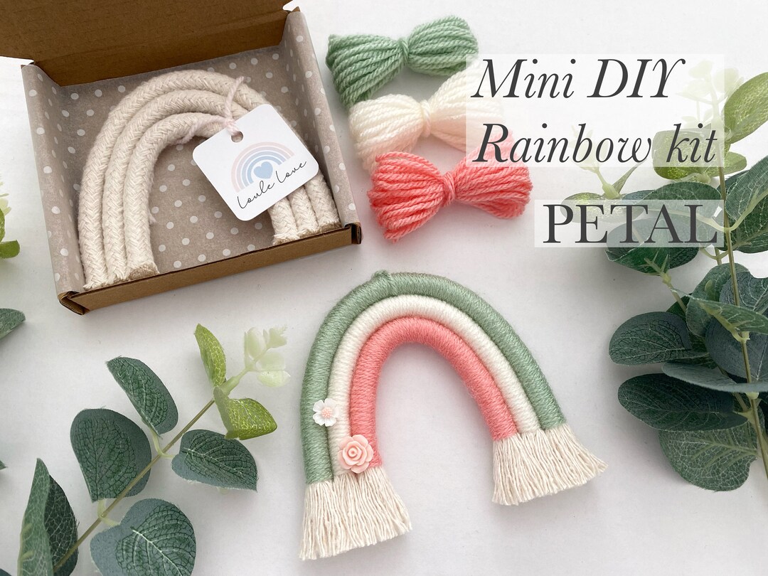 DIY Mini Macrame Rainbow Craft Kit - Floral Theme Craft - Loule Love - Etsy