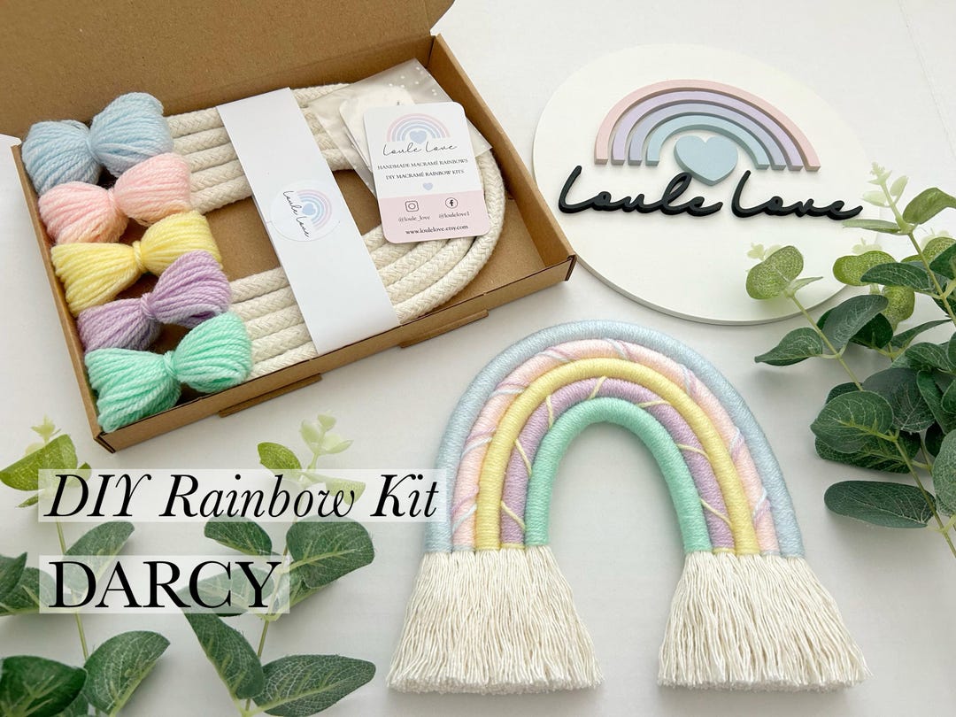 DIY Macrame Rainbow Kit, DIY Craft Kit, Craft Box, Craft Gift, Make ...