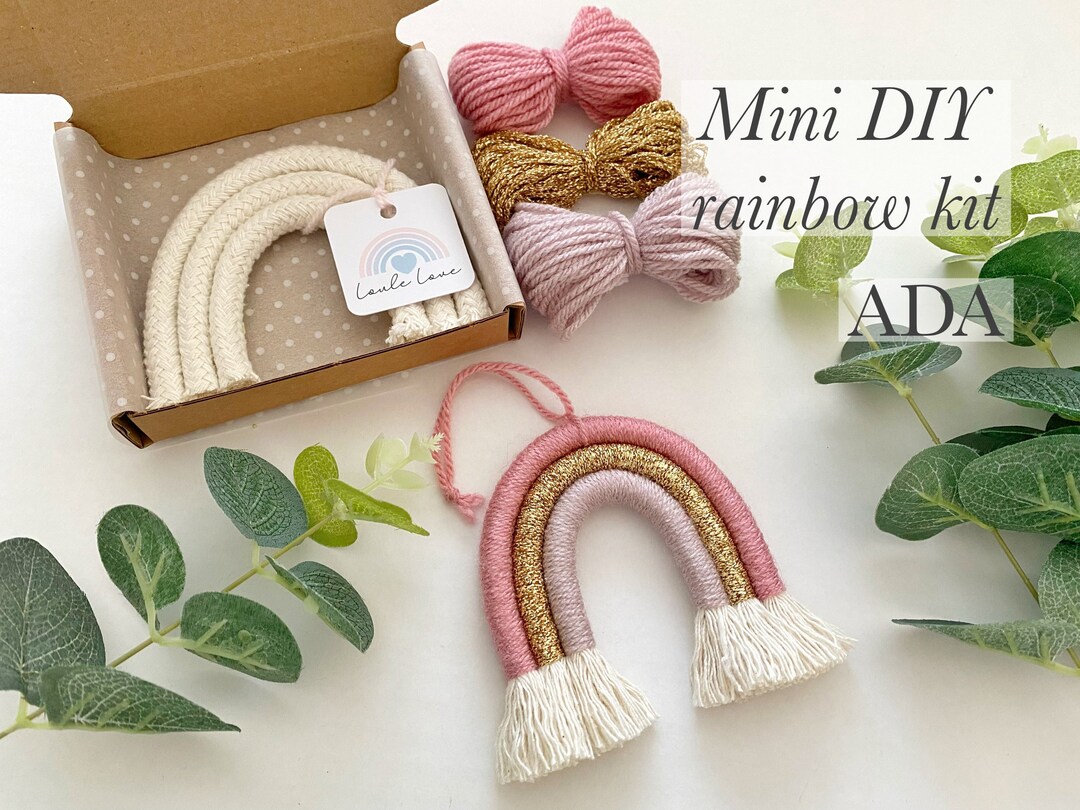 DIY Mini Macrame Rainbow Craft Kit - Craft Box - Loule Love - Etsy
