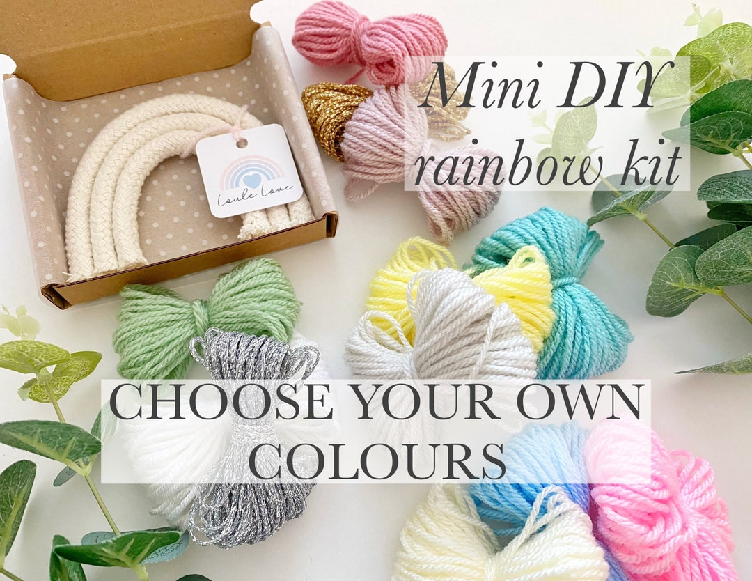 DIY Mini Macrame Rainbow Craft Kit: Custom Kit - Loule Love - Etsy UK