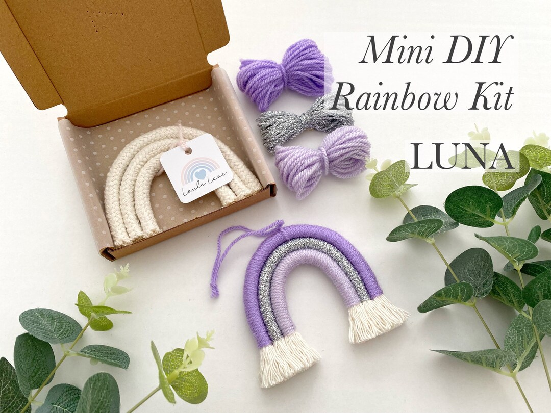 MINI Macramé Rainbow Kit Kids Craft Box, Craft Kit Loule Love - Etsy