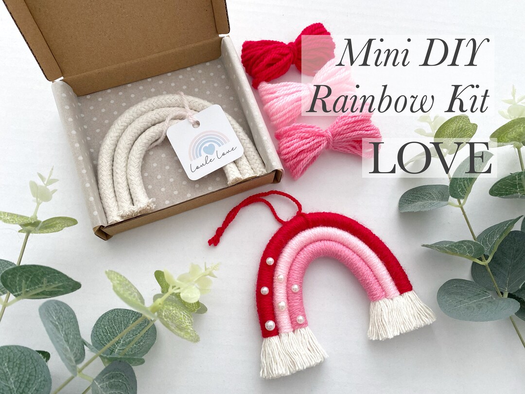 DIY Mini Macramé Rainbow Kit, Craft Box, DIY Craft Kit, Easy Macrame ...