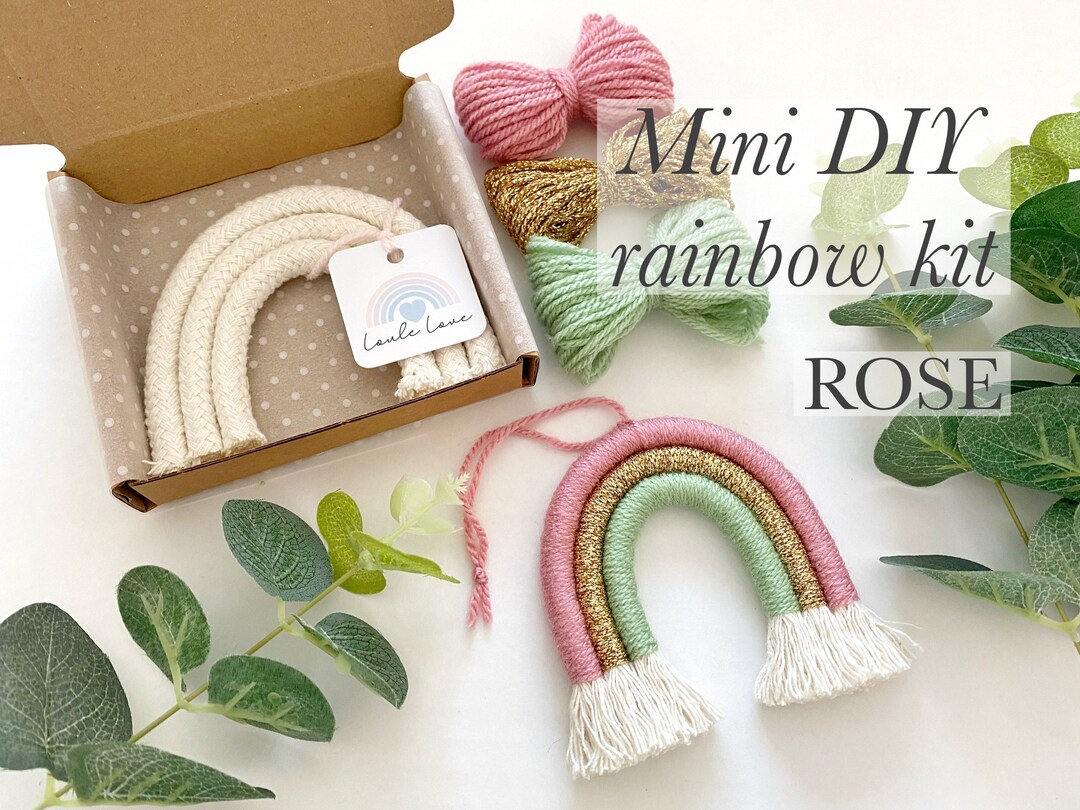 DIY Mini Macrame Rainbow Craft Kit: Craft Gift Box, Stocking Filler - Etsy