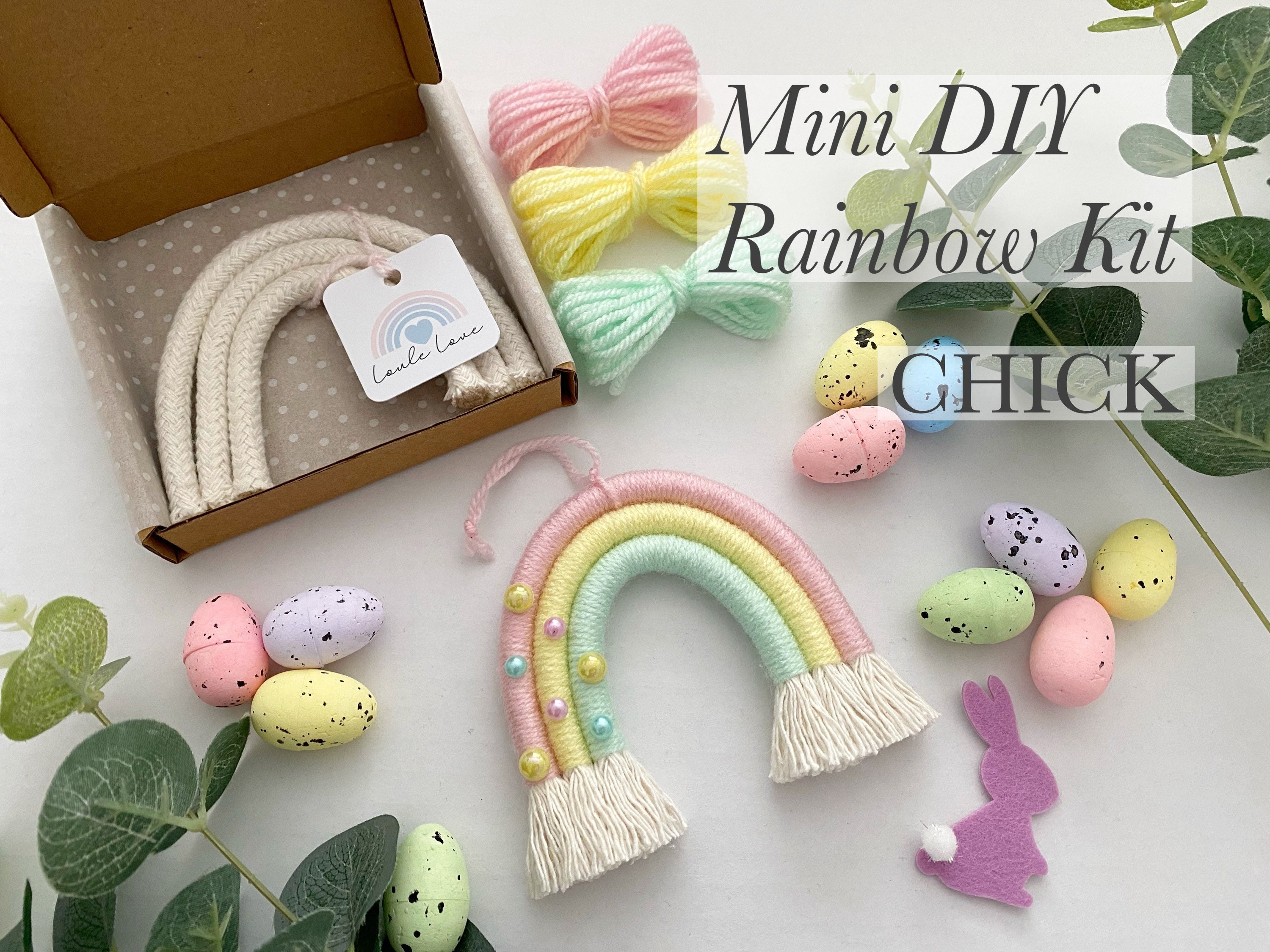 DIY MINI Macrame Rainbow Craft Kit: Easter Gift - Loule Love - Etsy