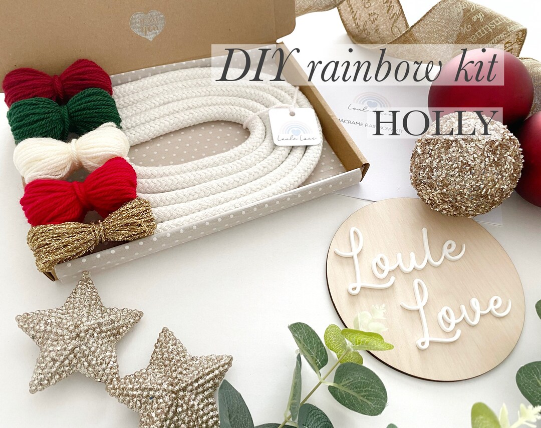 Christmas DIY Macrame Rainbow Craft Kit: Craft Box - Loule Love - Etsy