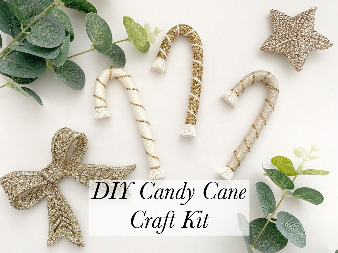 DIY Candy Cane Craft Kit, Christmas Tree Decoration, Macramé - Etsy