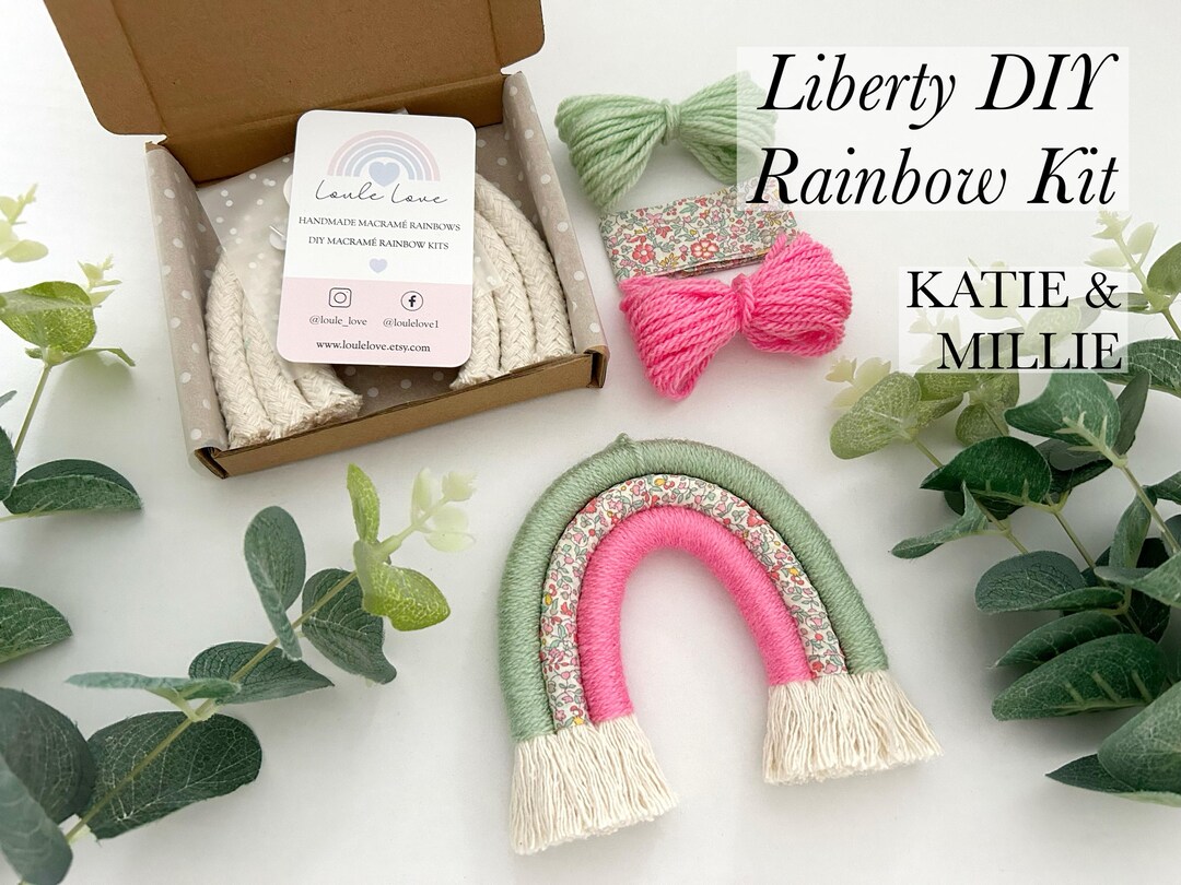 Liberty DIY Mini Macramé Rainbow Kit, DIY Craft Kit, Craft Box, Gift ...