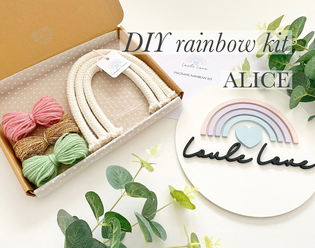 DIY Macrame Rainbow Craft Kit: 'alice' Craft Box - Loule Love - Etsy