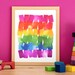 Rainbow Geometric Watercolor Wall Art - Etsy