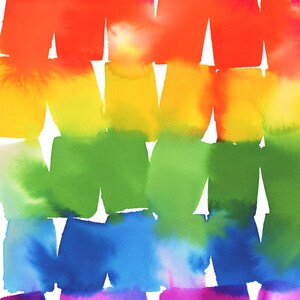 Rainbow Geometric Watercolor Wall Art - Etsy