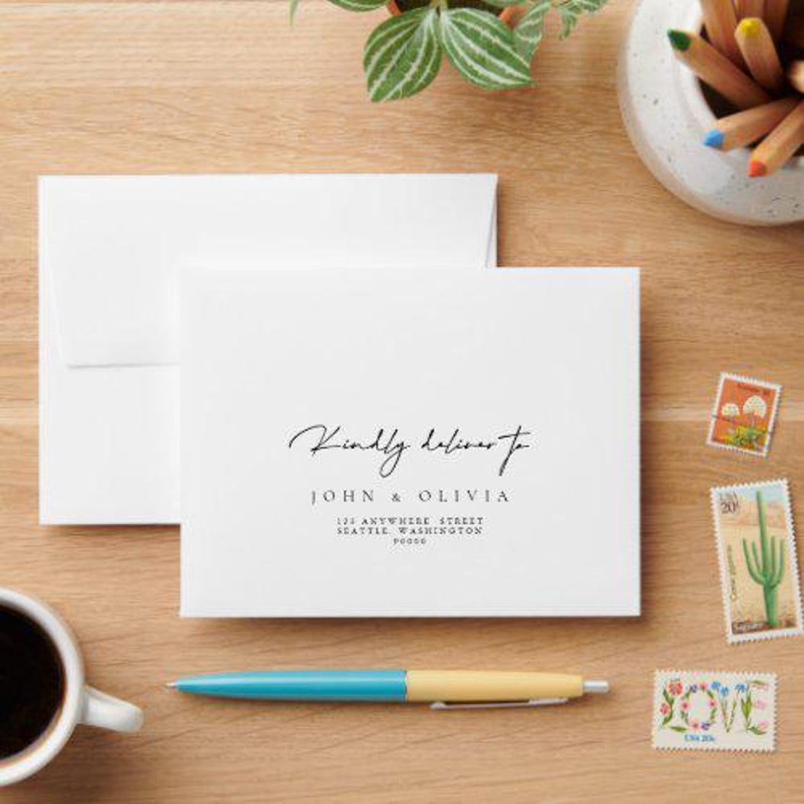 RSVP Card Envelope | Customizable Text | Made-to-order - Etsy