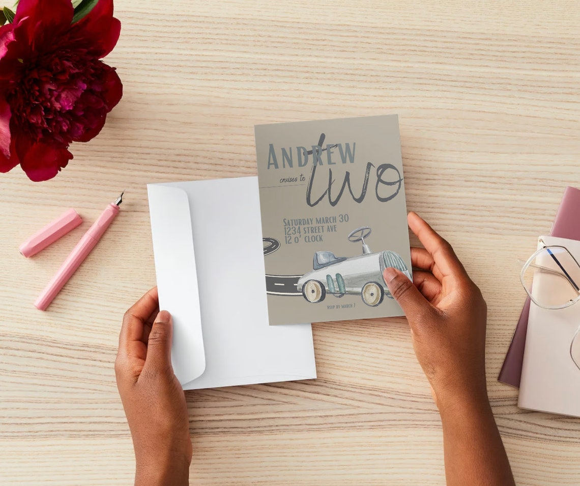 Classic Car Birthday Invitation I Instant Download | Editable Template ...
