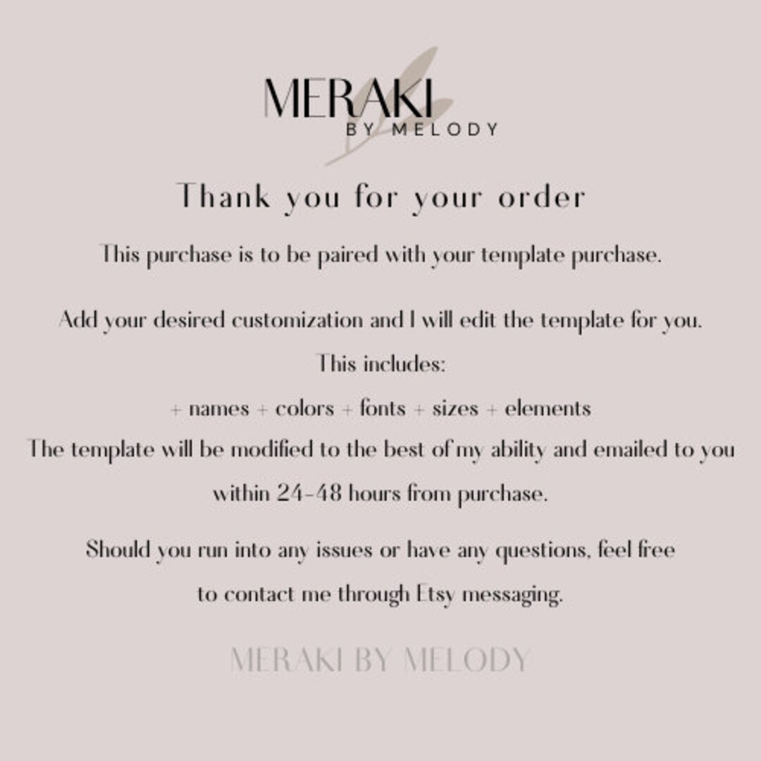 Edit My Template | Custom Digital Template | Paired With Purchase - Etsy