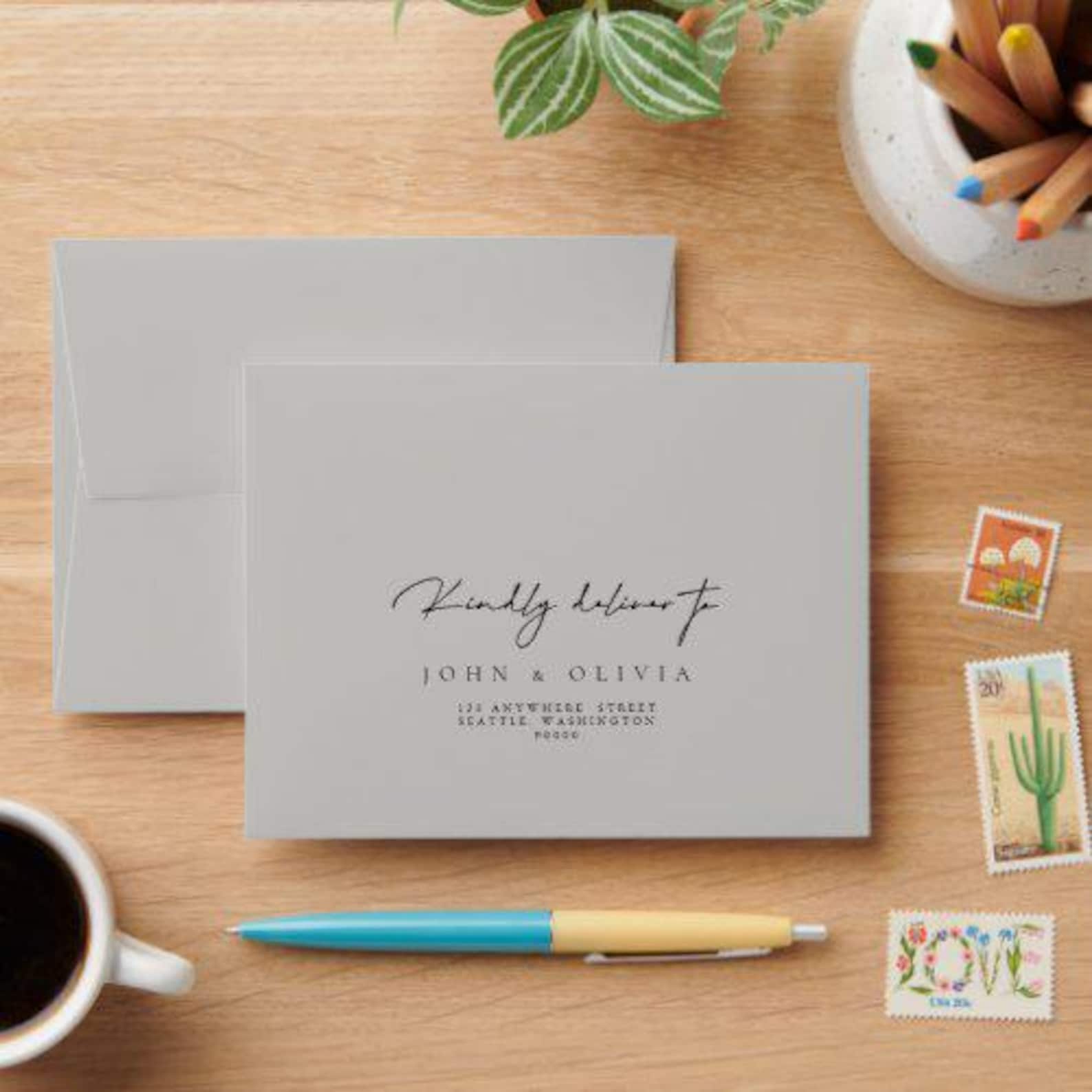 RSVP Card Envelope | Customizable Text | Made-to-order - Etsy