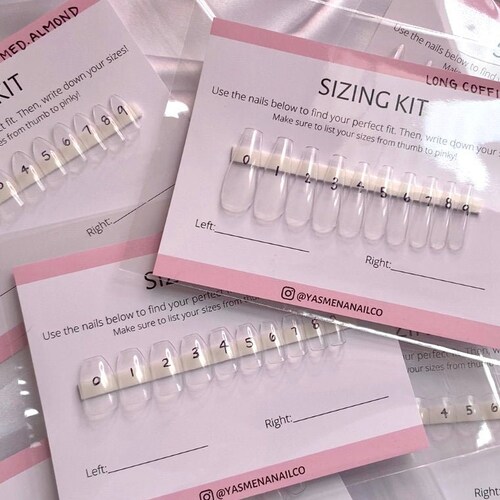 Nail Sizing Kit Template Custom Artificial Nails Sizing - Etsy