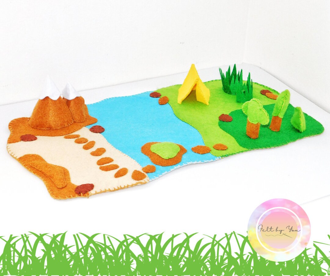 Felt adventure Land Play Mat, Mini World - Etsy