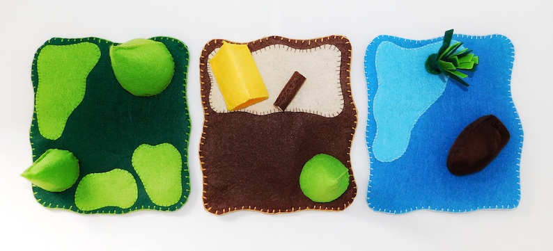 Felt Play Mat Set, Open-ended Toys, Travel Playmat - Etsy