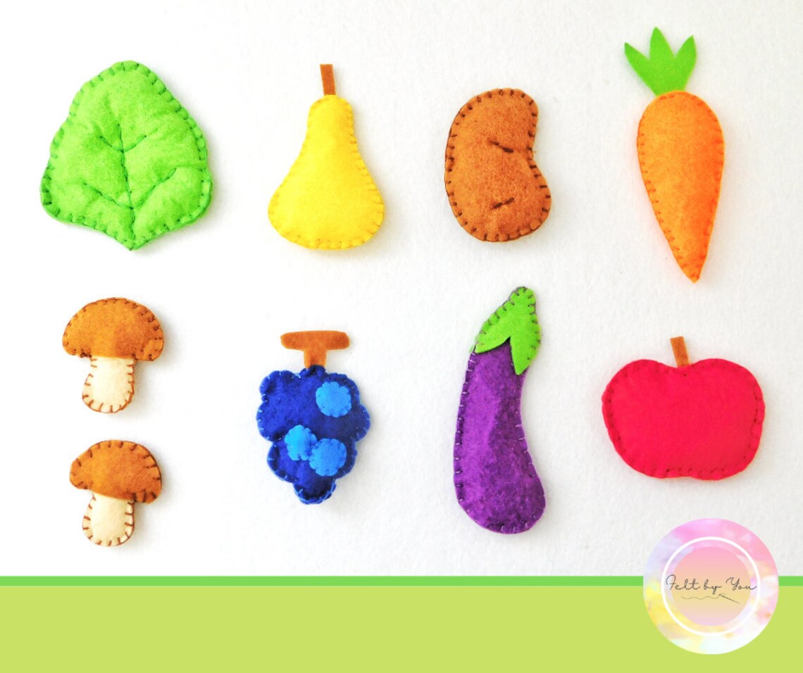 Felt Fruits and Vegetables, Felt Food, Play Kitchen - Etsy