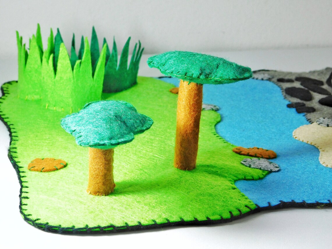 Dino Land Spielmatte Dino Land Filz Spielmatte Dino - Etsy.de