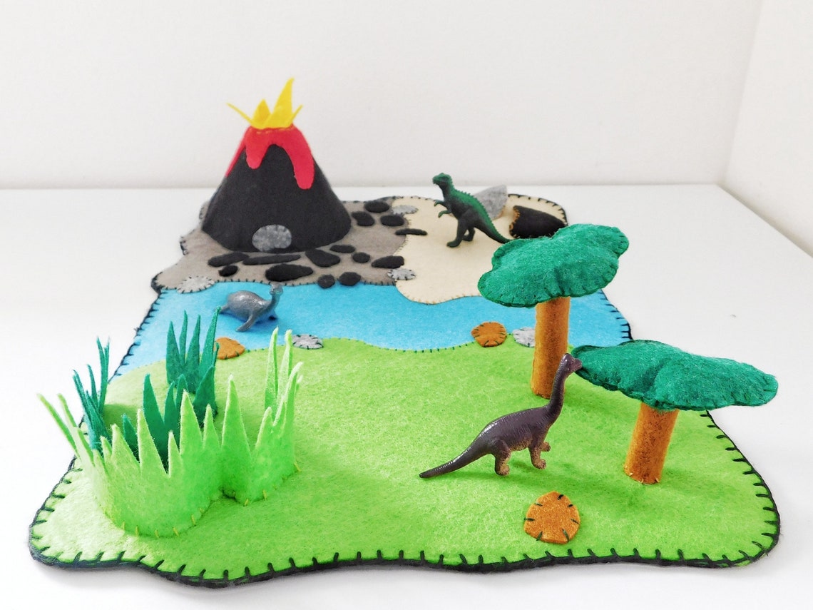 Dino Land Spielmatte Dino Land Filz Spielmatte Dino - Etsy.de