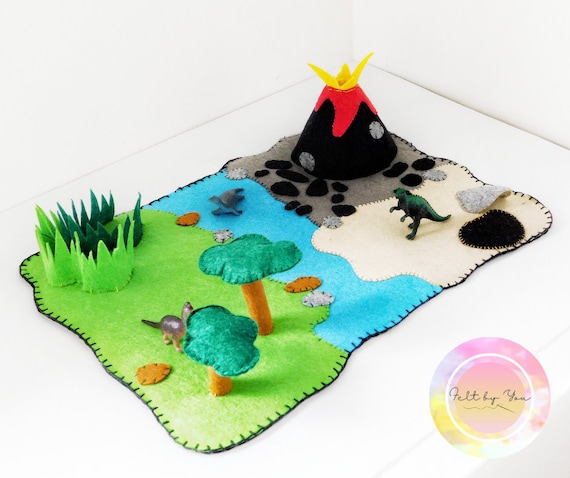 Dino Land Spielmatte Dino Land Filz Spielmatte Dino | Etsy