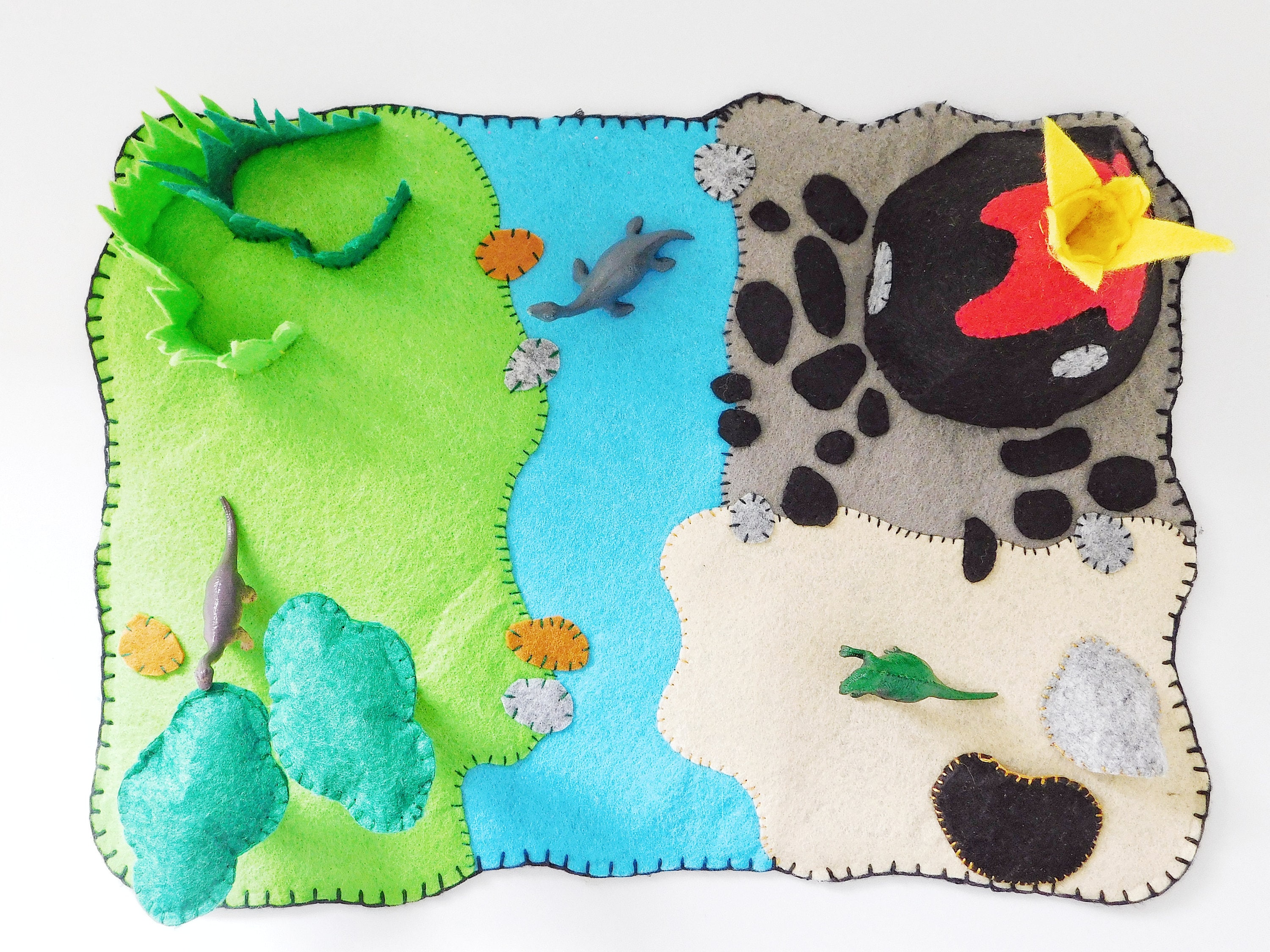 Dino Land Spielmatte Dino Land Filz Spielmatte Dino | Etsy