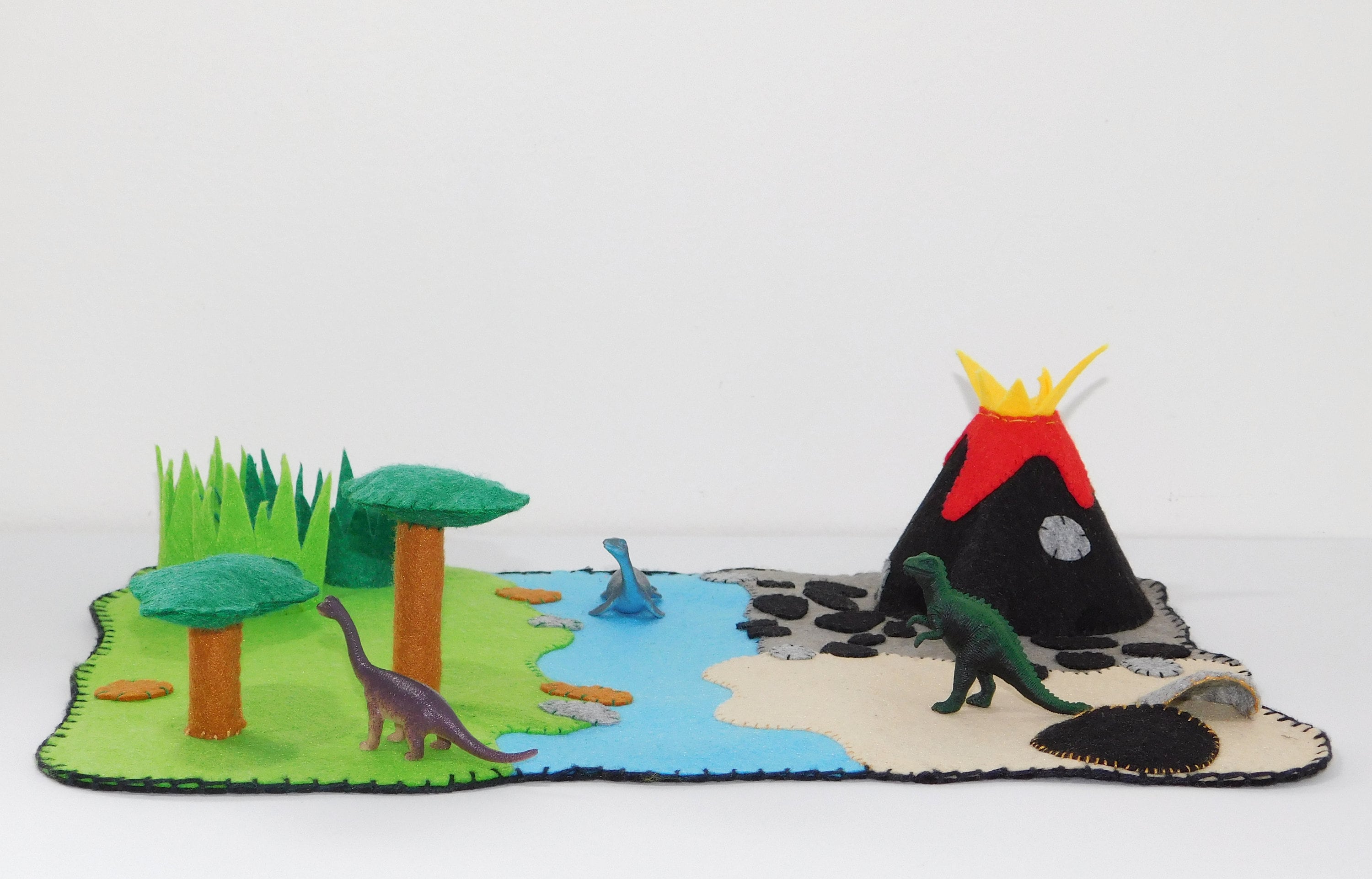 Dino Land Spielmatte Dino Land Filz Spielmatte Dino | Etsy