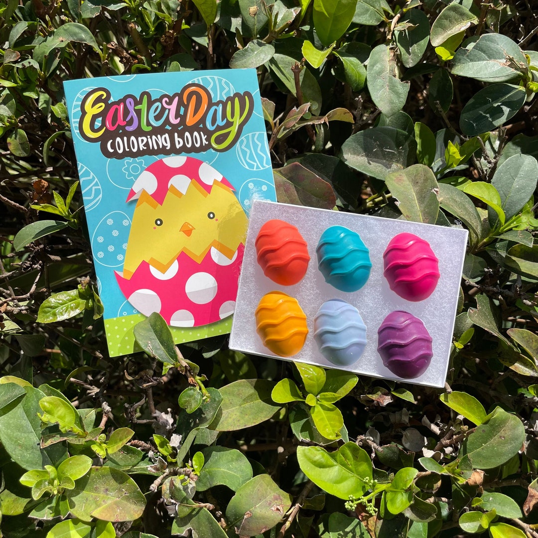 Easter Egg Crayon Set and Coloring Book Gift Set Easter - Etsy