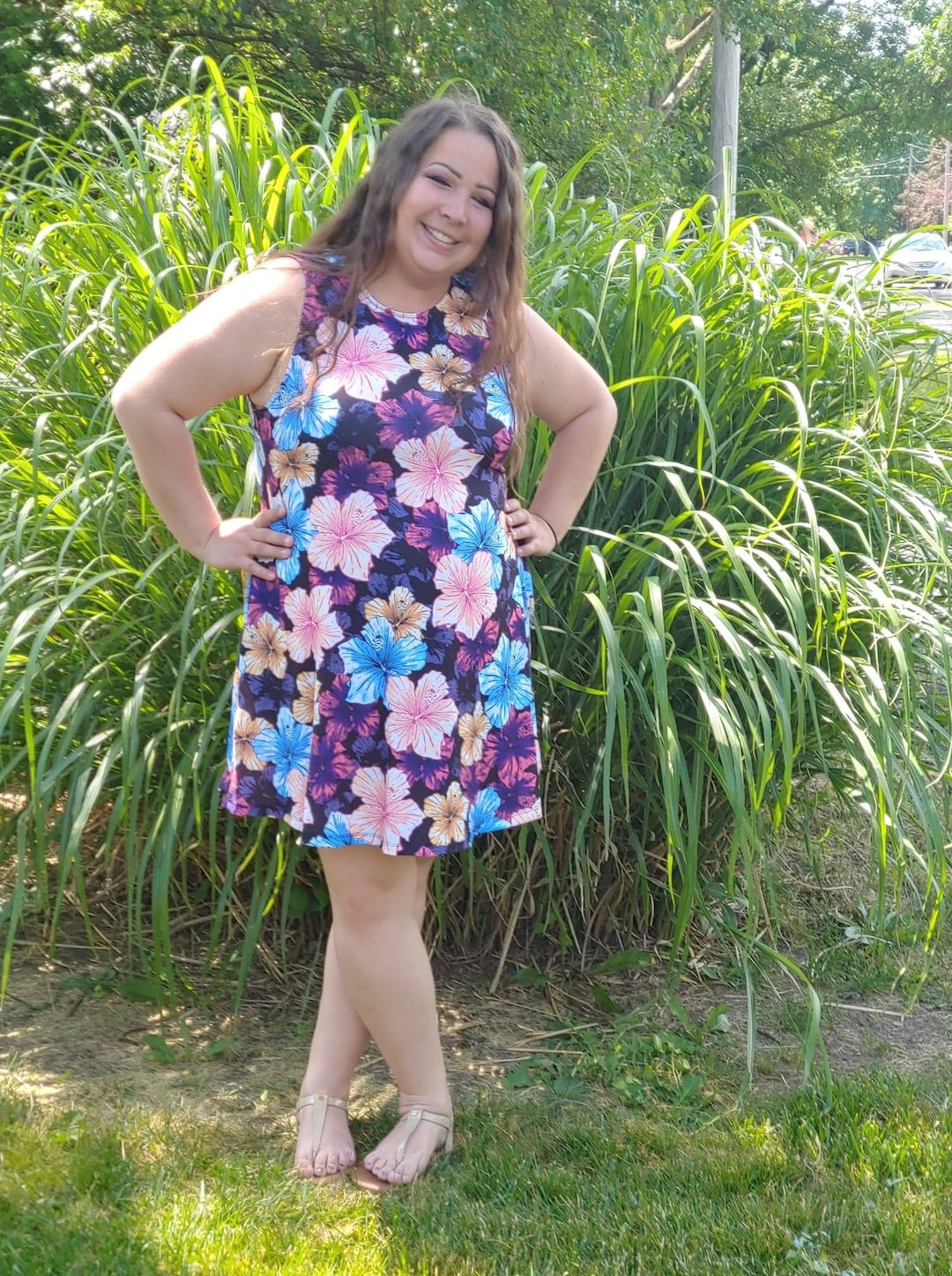 Plus Size Floral Dress - Etsy