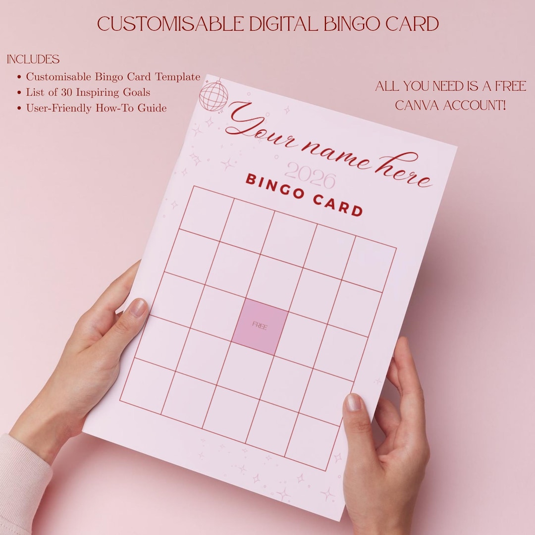 Goal Setting Bingo Card: Editable Canva Template (digital Download) - Etsy