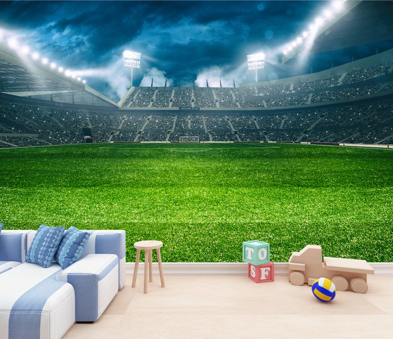 Football Stadium Mural Pich Sport Wallpaper Peel and Stick Mural Art ...