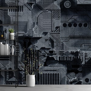 Techno Wall Background Wallpaper Mural Peel and Stick Armored ...