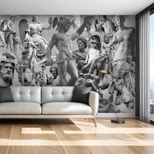 Greek Statues Collage Wallpaper, Historical Mural (peel & Stick) - Etsy