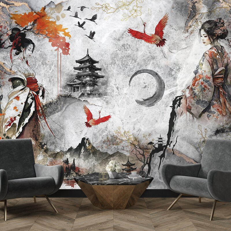 Oriental Wall Mural - Etsy