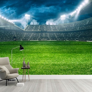 Football Stadium Mural Pich Sport Wallpaper Peel and Stick Mural Art ...