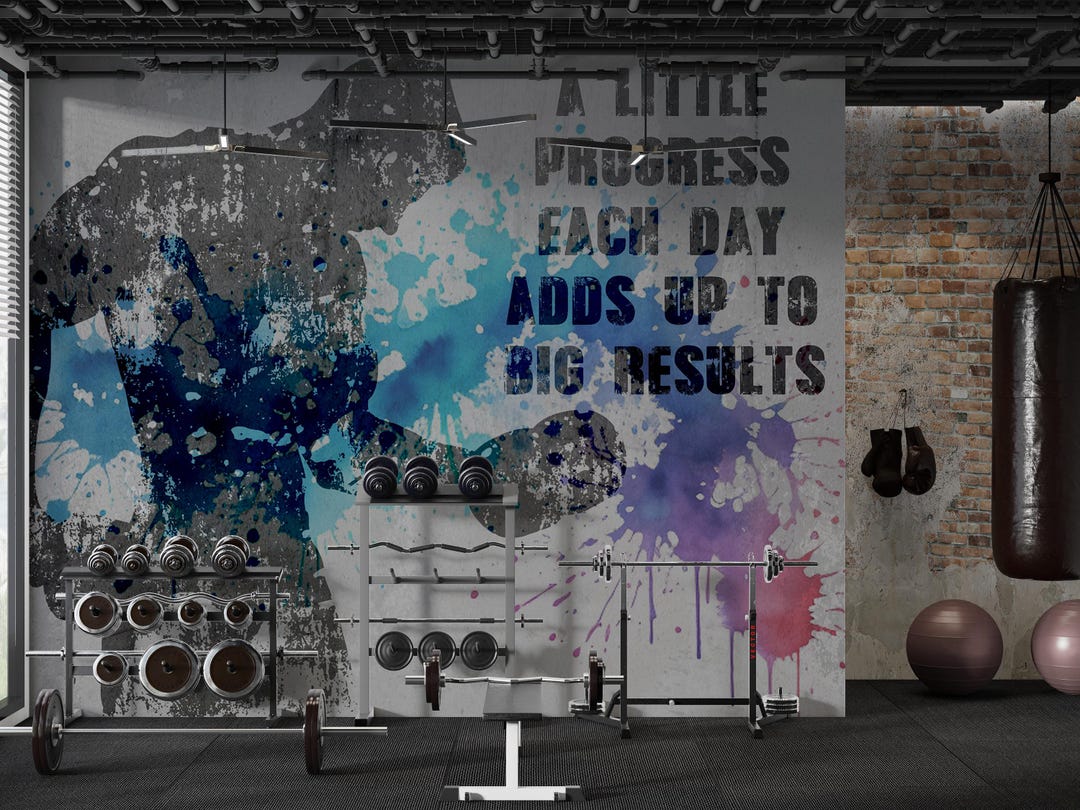 Gym Motivational Wallpaper Fitness Training Body Building Wall Mural ...