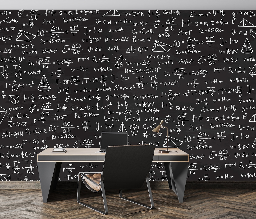 Black Science Math Wallpaper Room Classroom Abstract Math Formulas ...