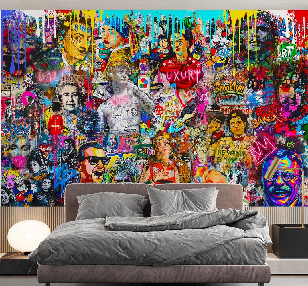 Colorful Pop Art Graffiti Wallpaper Urban Street Style Wall Mural ...