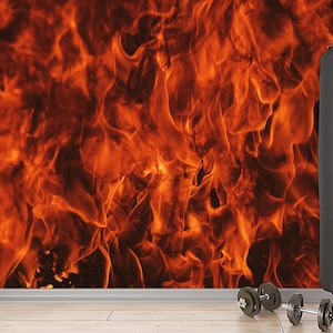 Flame Wall Mural Wall Decor Abstract Flame Wall Art Peel and Stick Fire ...