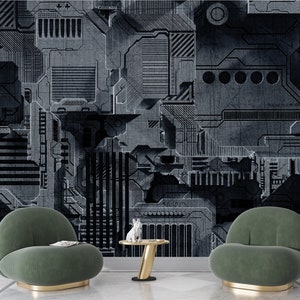 Techno Wall Background Wallpaper Mural Peel and Stick Armored ...