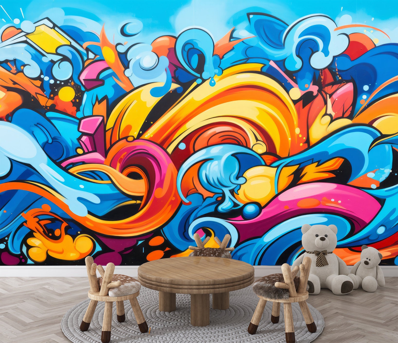 Ondas De Graffiti En La Pared Graffitis ¿es Arte O