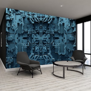 Techno Wall Background Wallpaper Mural Peel and Stick Armored ...