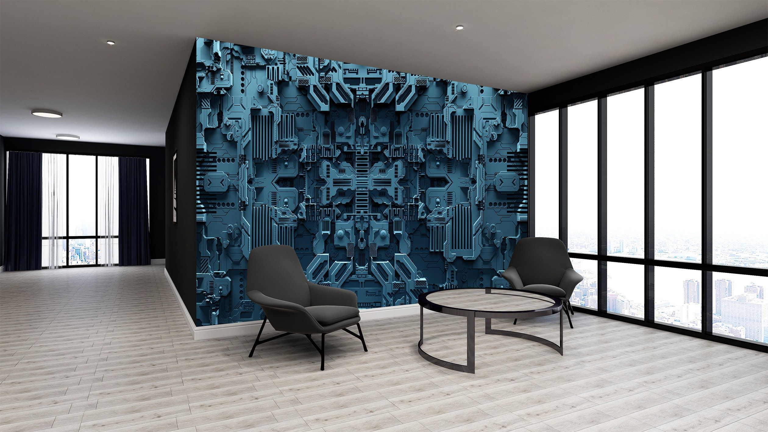 Techno Wall Background Wallpaper Mural Peel and Stick Armored ...
