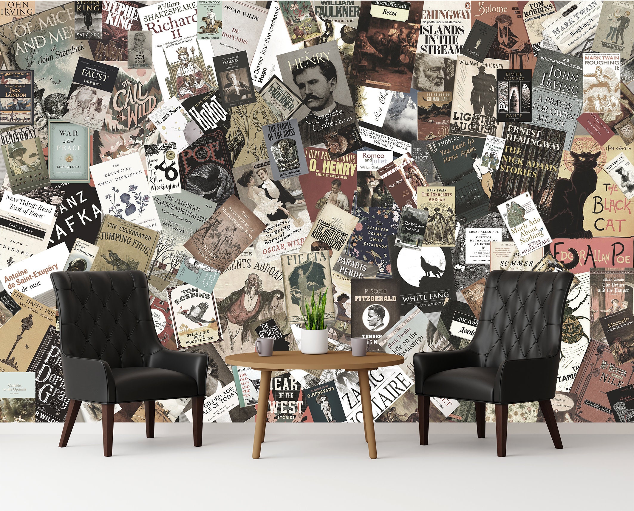 Collage of Books Wallpaper Old Books Cover Peel and Stick - Etsy