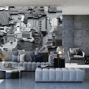 Techno Wall Background Wallpaper Mural Peel and Stick Armored ...