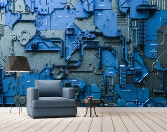 Techno Wall Background Wallpaper Mural Peel and Stick Armored ...
